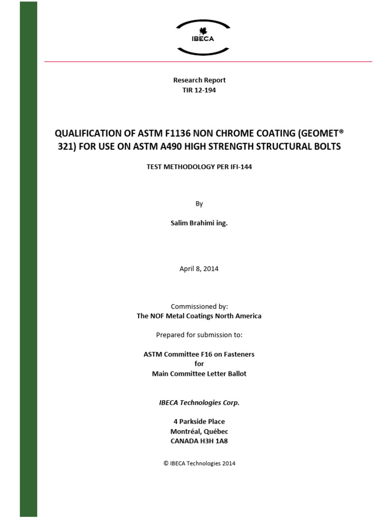 B3. Brahimi - 2014 - Qualification of ASTM F1136 Non-Chrome GEOMET 321 ...