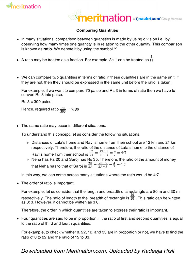 Understanding Ratios and Percentages | PDF | Ratio | Percentage