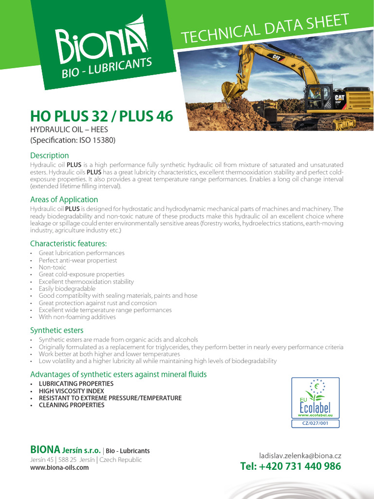 HO PLUS 32-PLUS 46 - Hydraulic Oil (HEES) | PDF | Lubricant | Oil