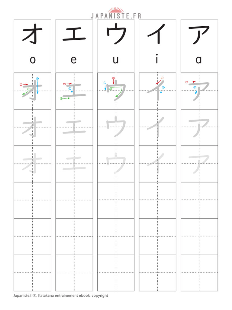 Katakana Fiches Entrainement | PDF