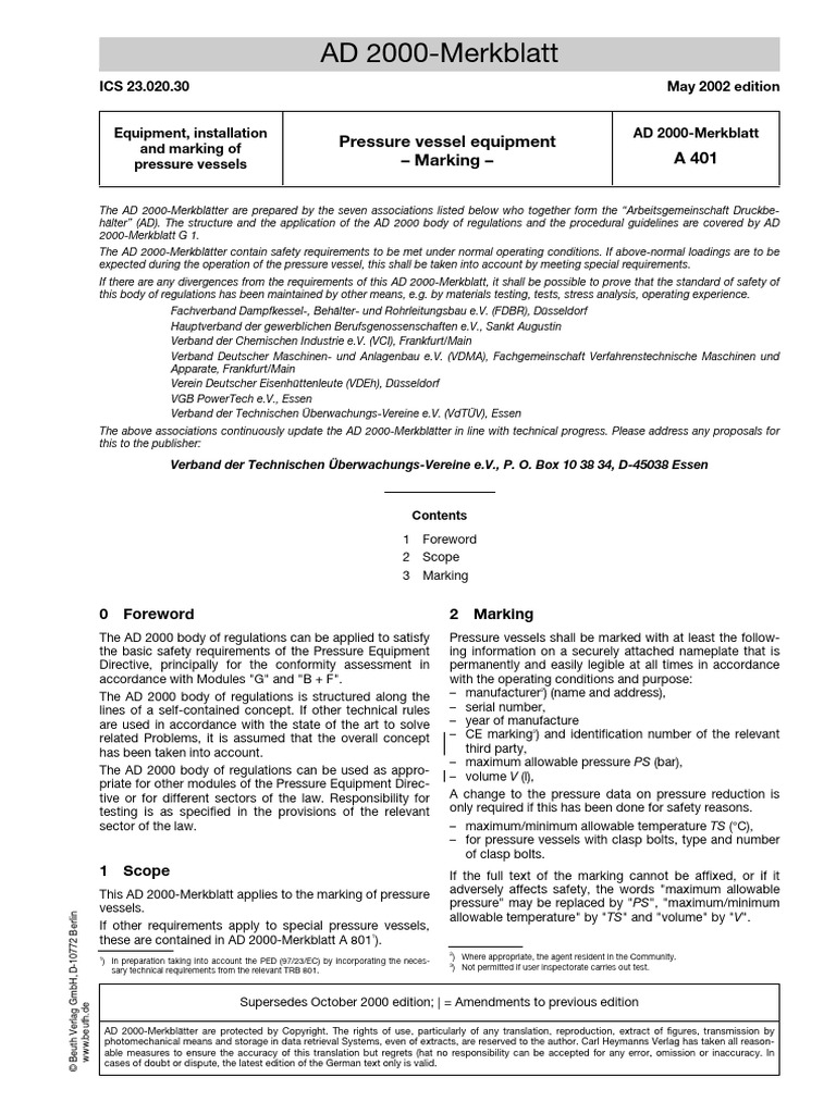 AD 2000-Merkblatt A 401 2002-05 en | PDF