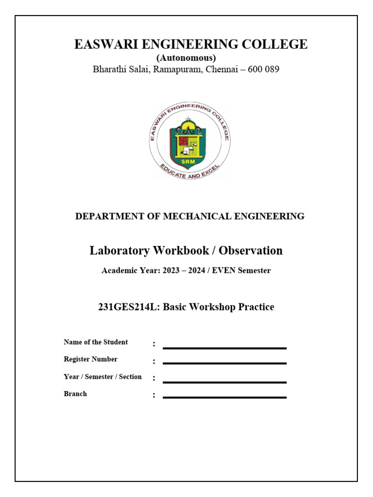 Engineering Practices Lab Manual | PDF | Engineering | Pipe (Fluid Conveyance)