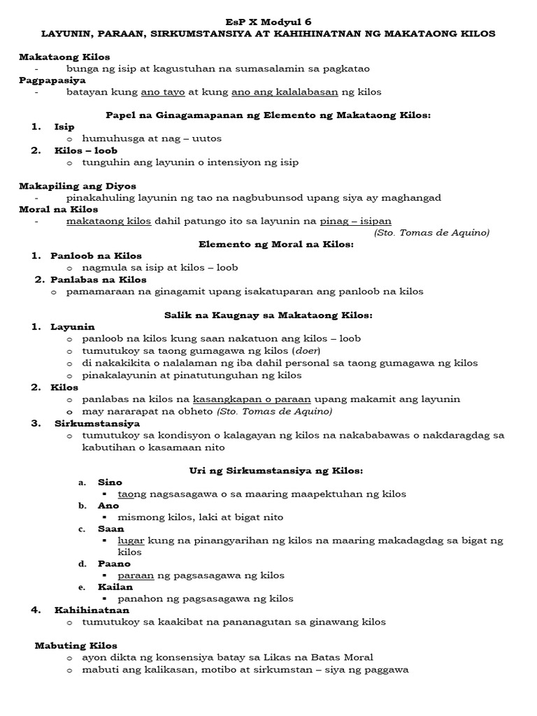 Layunin Paraan Sirkumstansiya at Kahihinatnan NG Makataong Kilos | PDF