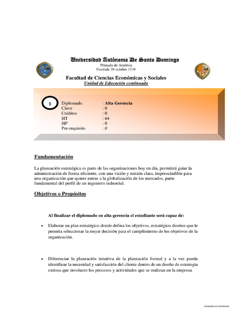 Programa Diplomado Alta Gerencia MODIFICADO - 231028 - 100138 | PDF