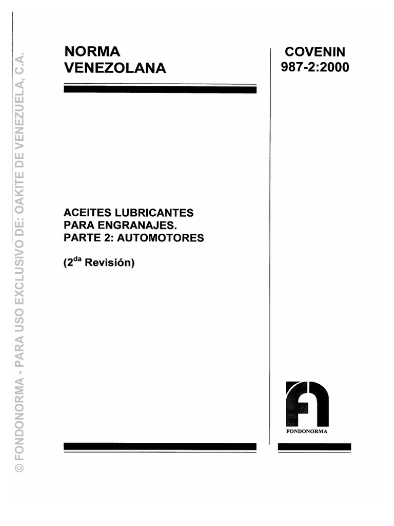 0987-2-2000 Aceites Lubricantes para Engranajes | PDF