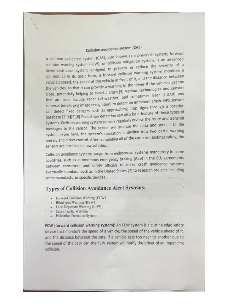 Collision Avoidance System (CAS) | PDF