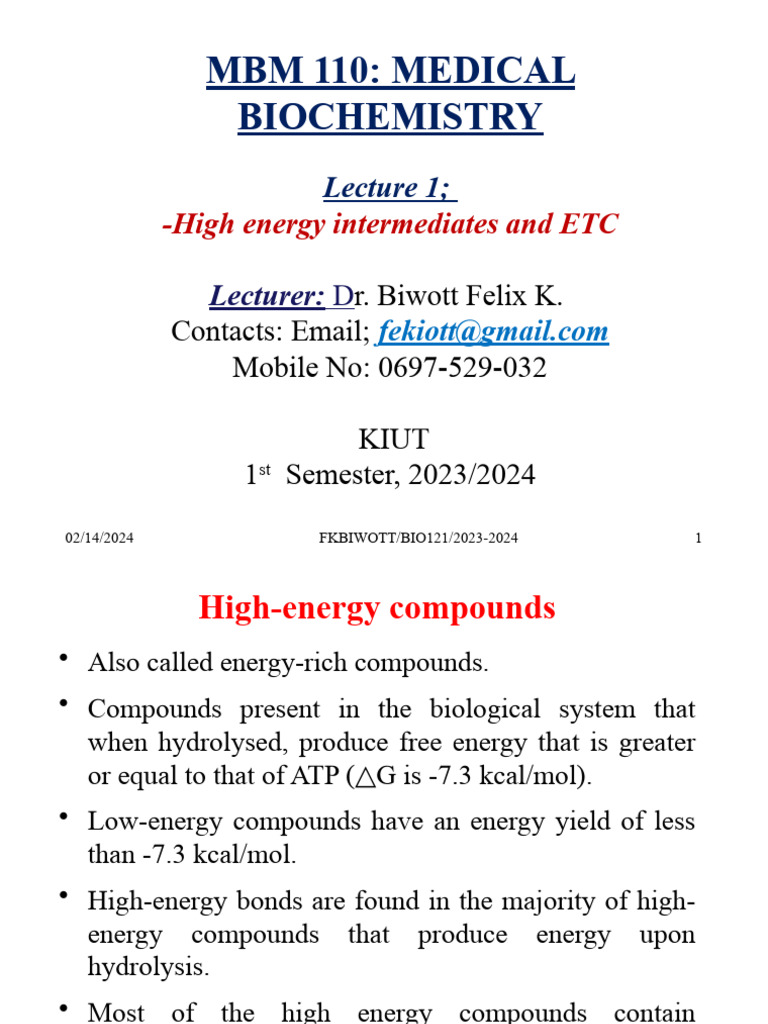 Lecture 2 - MBM 110 | PDF