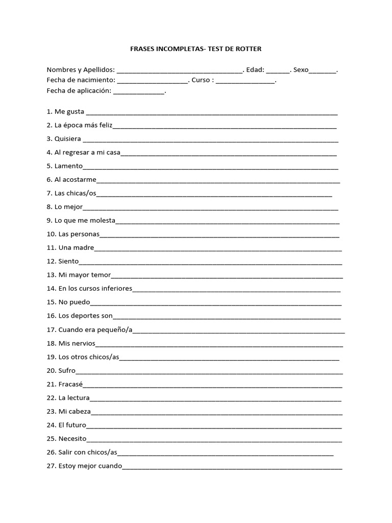 Test de Rotter | PDF