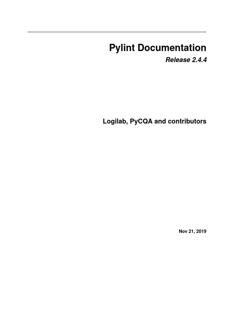 Pylint Docs | PDF | Class (Computer Programming) | Command Line Interface