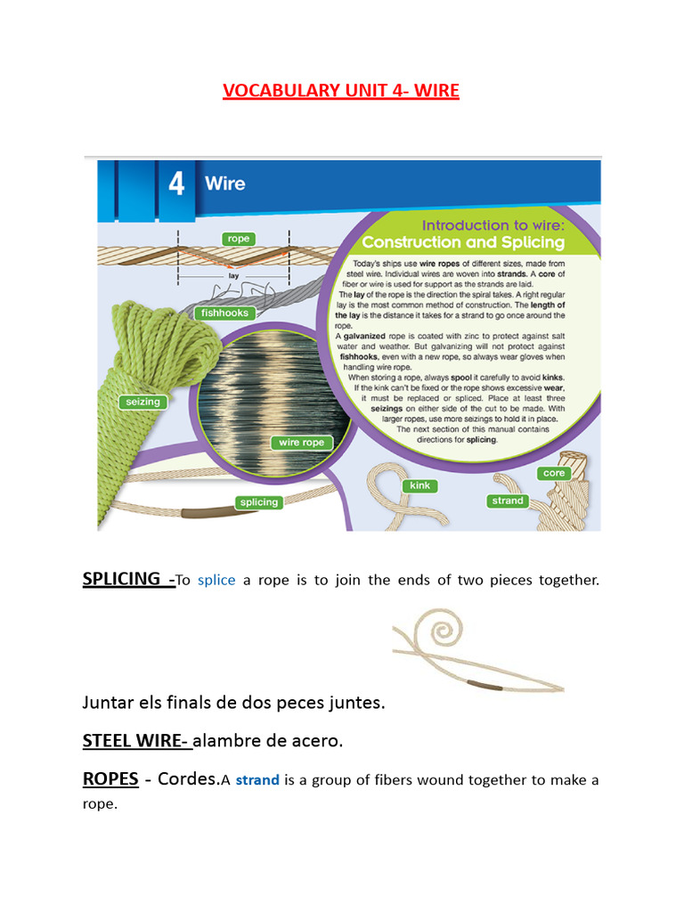 VOCABULARY Unit 4 - Wire | PDF