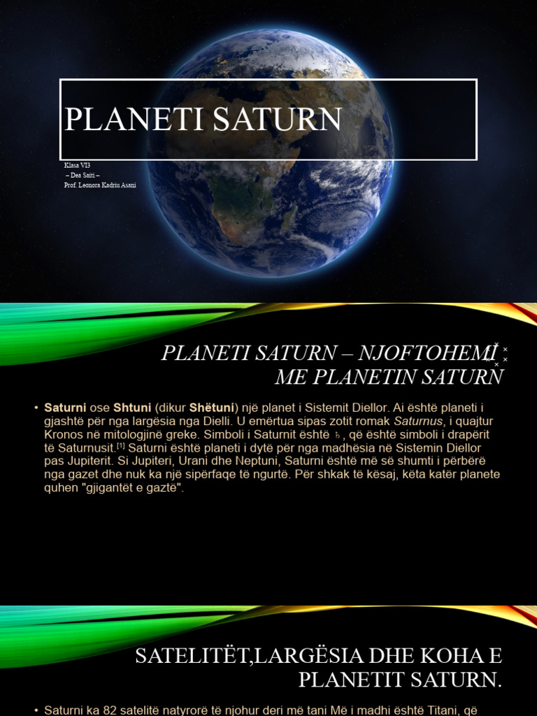 Planeti Saturn - Dea Saiti | PDF