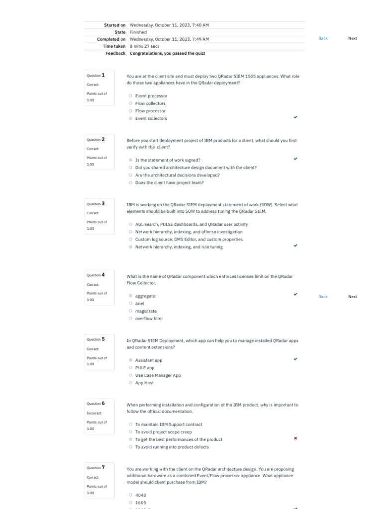 Architecture and Planning (SIEM Deploy L4) Quiz Attempt Review | PDF | Databases | Software