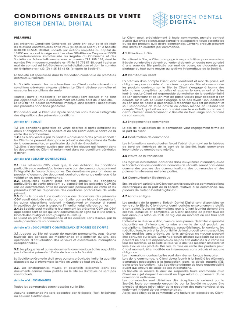 CGV - BDD - 2023 FR | PDF | Finance & Money Management | Law