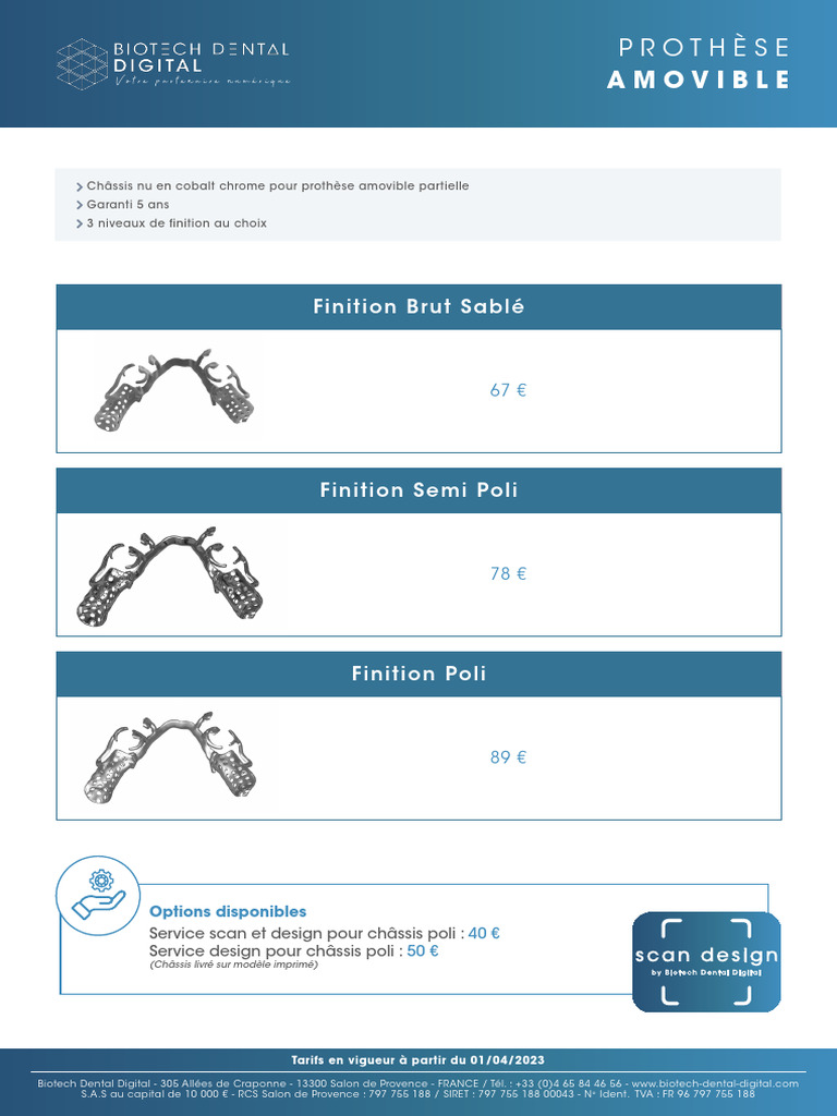 Flyer Tarif Prothese Amovible | PDF