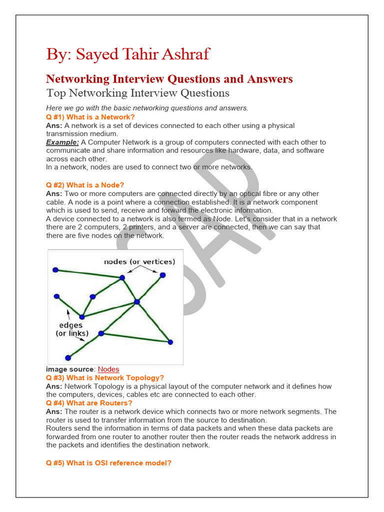 Networking Question and Answers | PDF