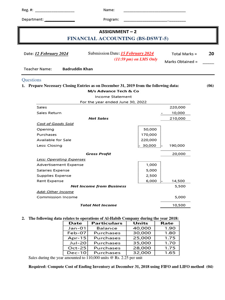 FA Assignment 2 120224 | PDF