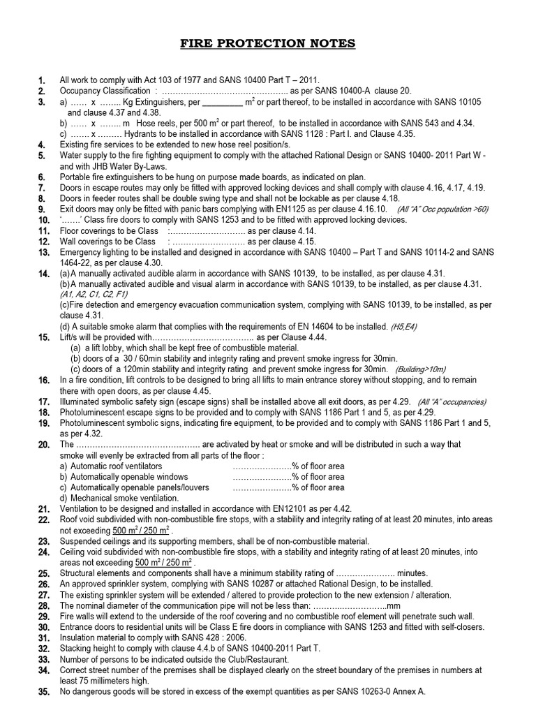 Fire Protection Notes (New) | PDF | Elevator | Roof
