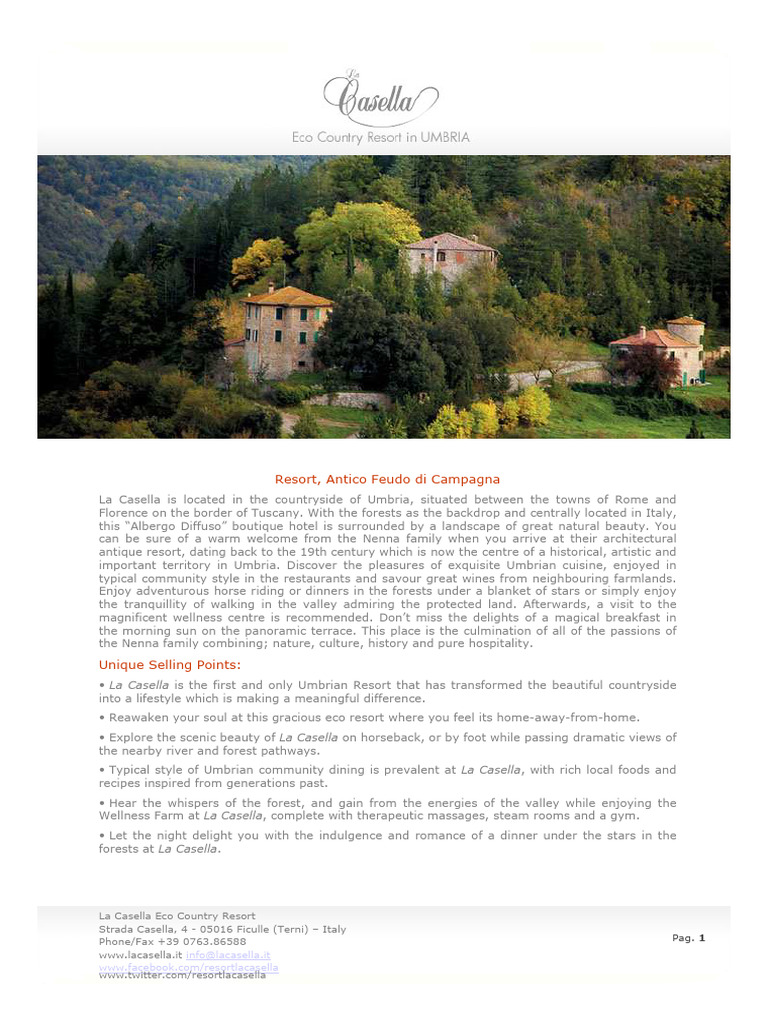 Brochure Lacasella English | PDF | Umbria