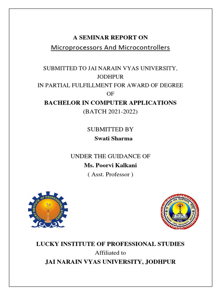 Microprocessor and Microcontroller Seminar Report | PDF ... Microprocessor and Microcontroller Seminar Report | PDF ...