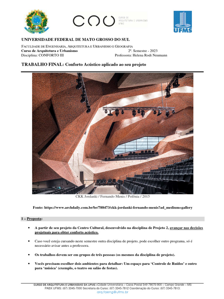 Trab - Final - Conforto Acústico - 2023 | PDF | Barulho | Acústica