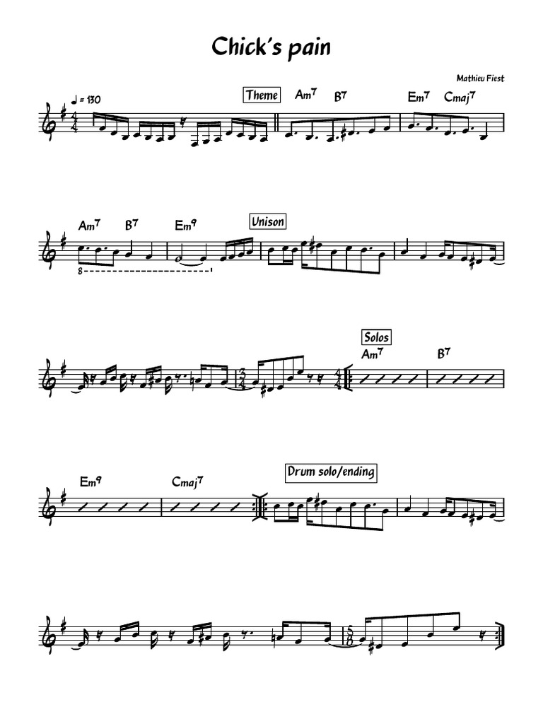 Chick's Pain Sheet Music and Chords | PDF