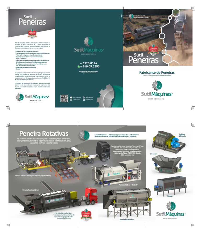 Peneiras Rotativas Sutil: Soluções Industriais | PDF | Desperdício ...