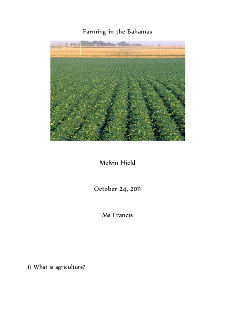 Overview of Farming in the Bahamas | PDF
