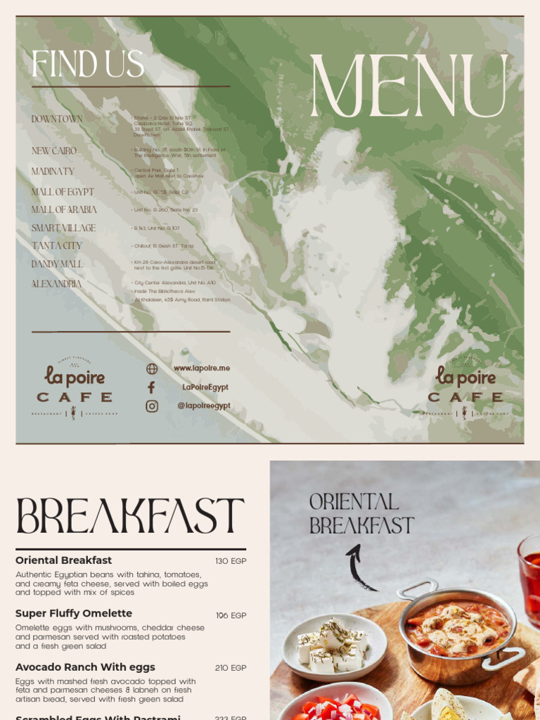 La Poire Cafe Menu | Download Free PDF | Pancake | Salad