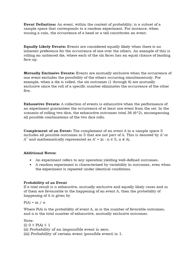 Class 12 Probability Formulas Guide | PDF | Variance | Probability ...