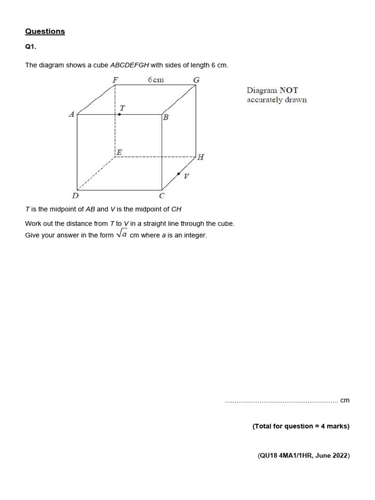 Pythagoras Past Paper Questions | PDF | Rectangle | Area