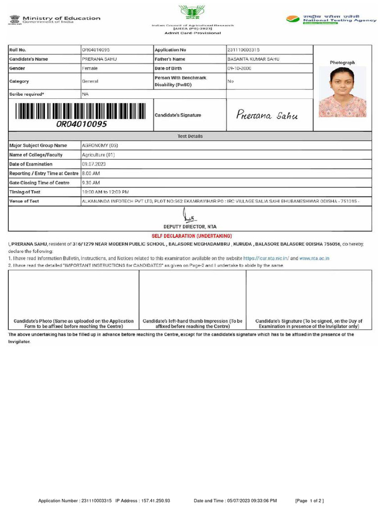 Admit card new -compressed-compressed | PDF