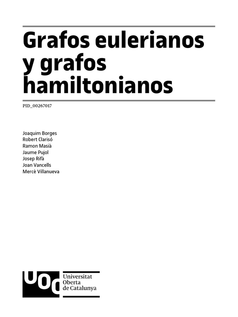 M5. Grafos Eulerianos y Grafos Hamiltonianos | PDF