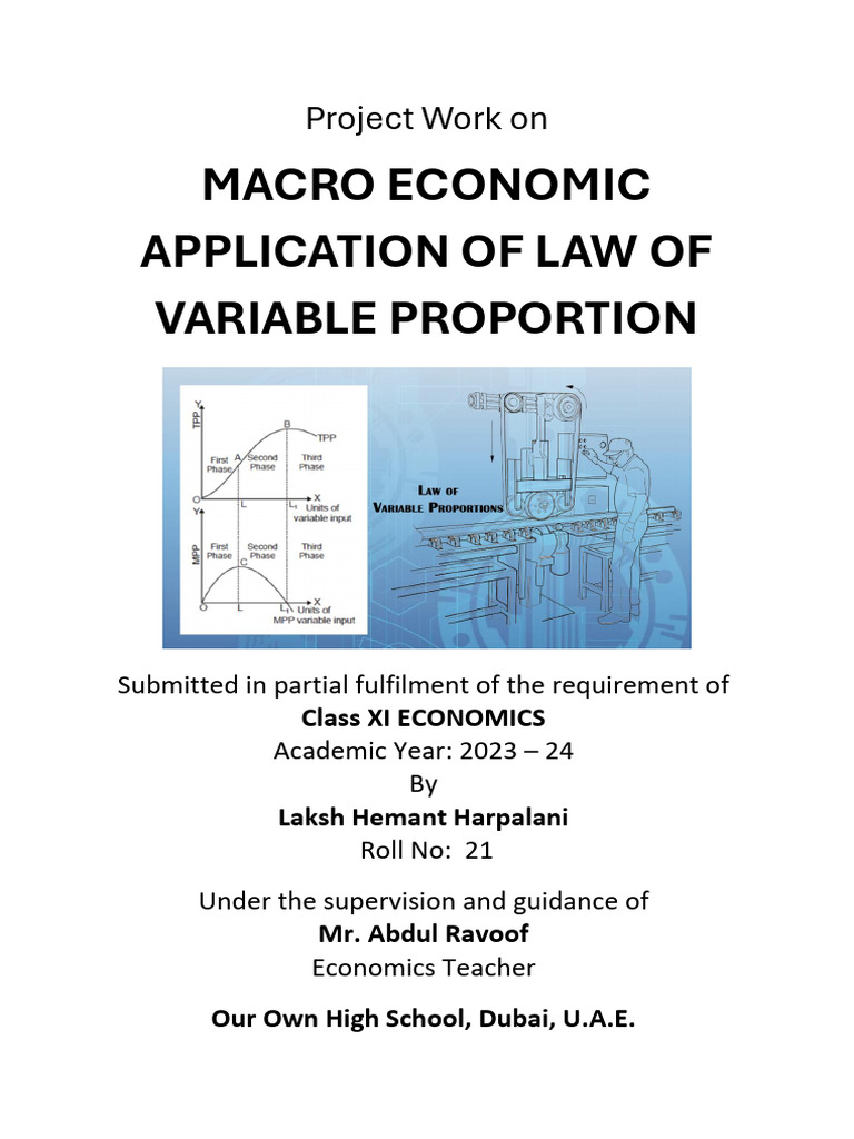 Macro Economic Application of Law of Variable Proportion | PDF