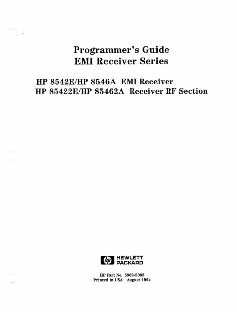 Programmer's Guide EMC Receiver Series | PDF Programmer's Guide EMC Receiver Series | PDF