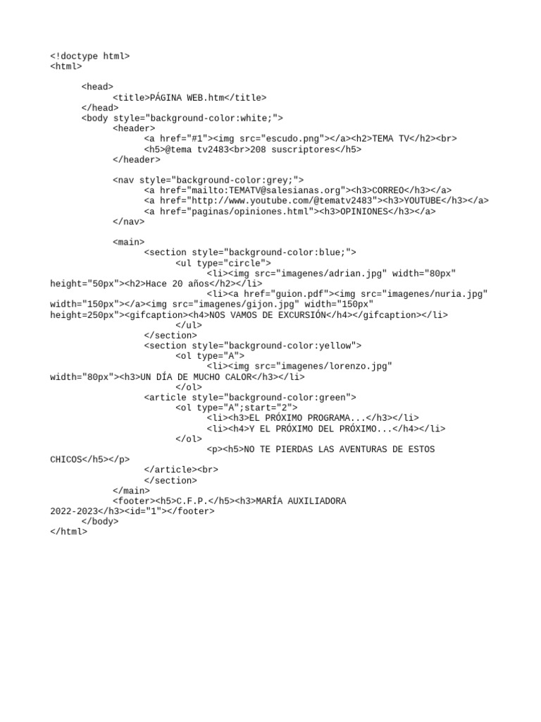 Examen HTML Resuelto | PDF