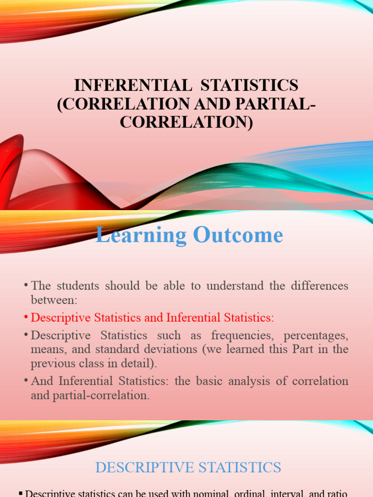 Inferential Statistics (Inferential Statistics (Correlation AND PARTIAL ...