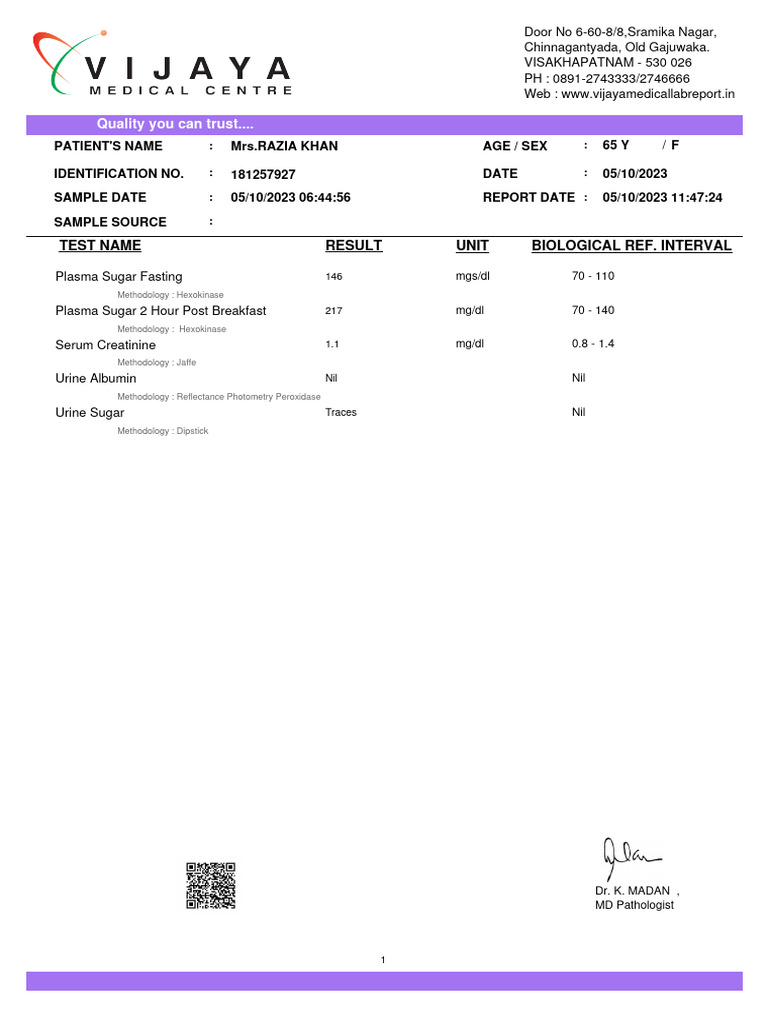 Report 14 | Download Free PDF | Glycated Hemoglobin | Medicine