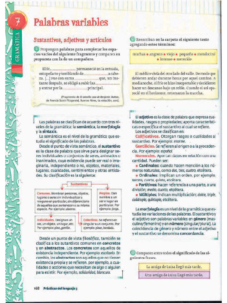 Clases de palabras- variables e invariables | PDF