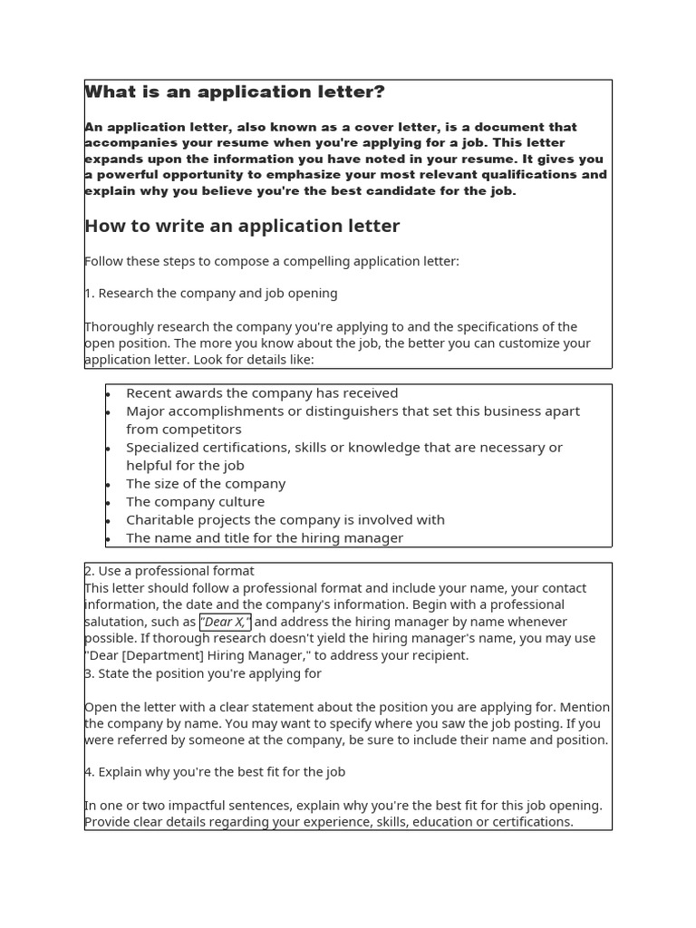 How To Write An App Letter | PDF | Résumé