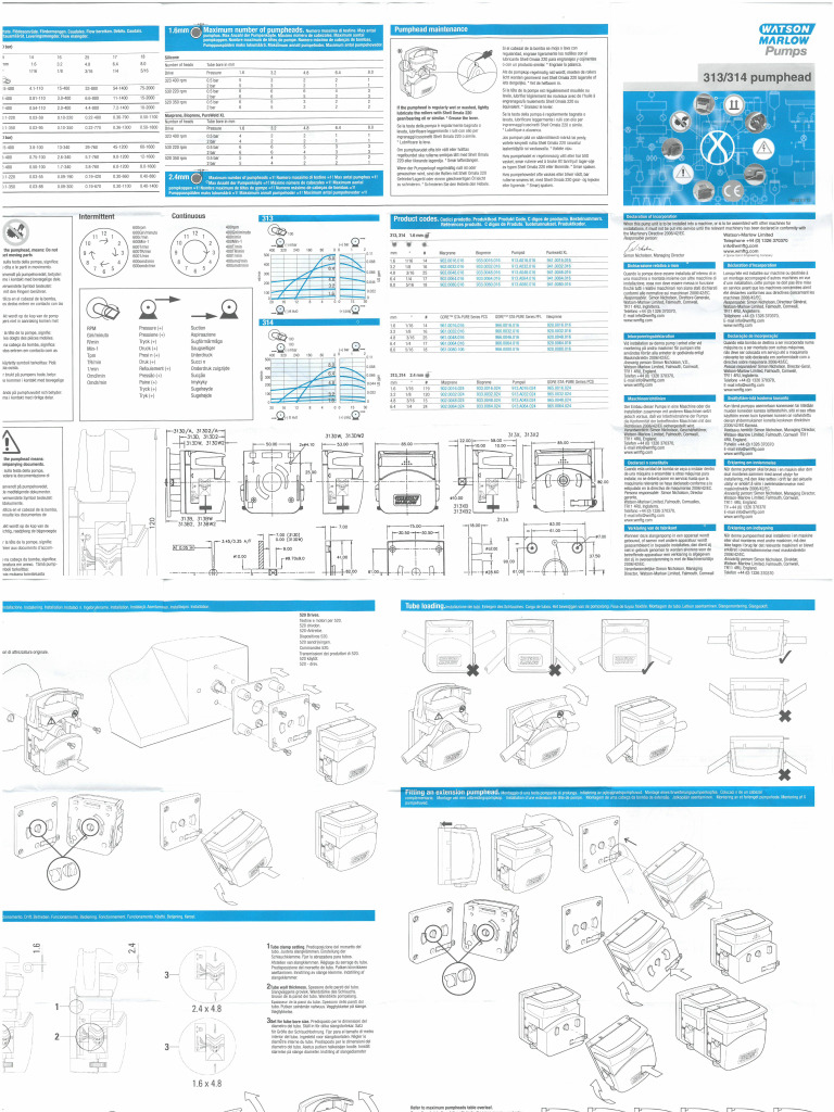 Watson Marlow - 313,314 Pumphead | PDF