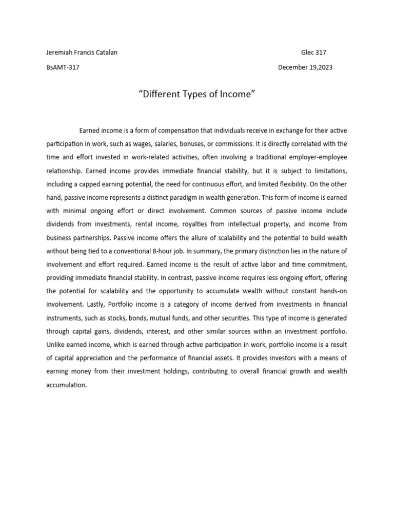 Different Types of Income | PDF