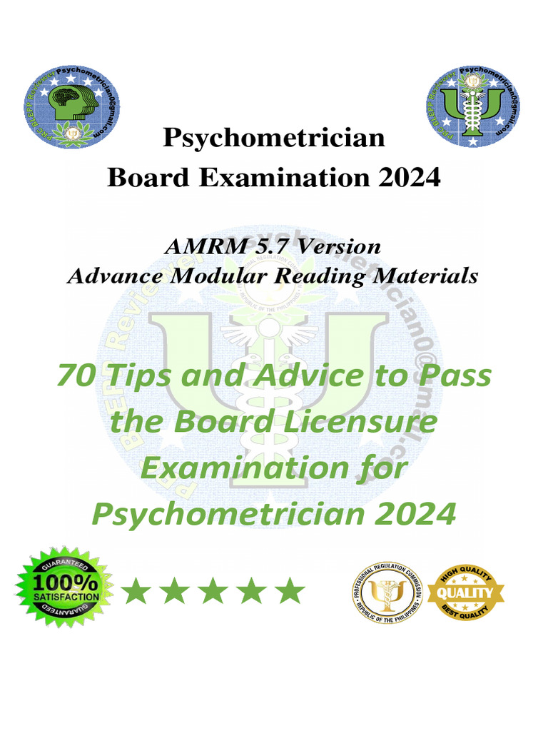 Tips to Pass the 2024 Psychometrician Exam | PDF | Psychology ...