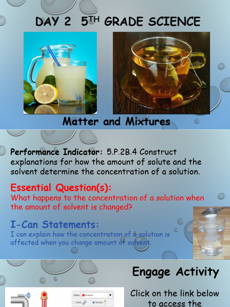 5 Elearning Day 2 Science | PDF | Concentration | Mixture
