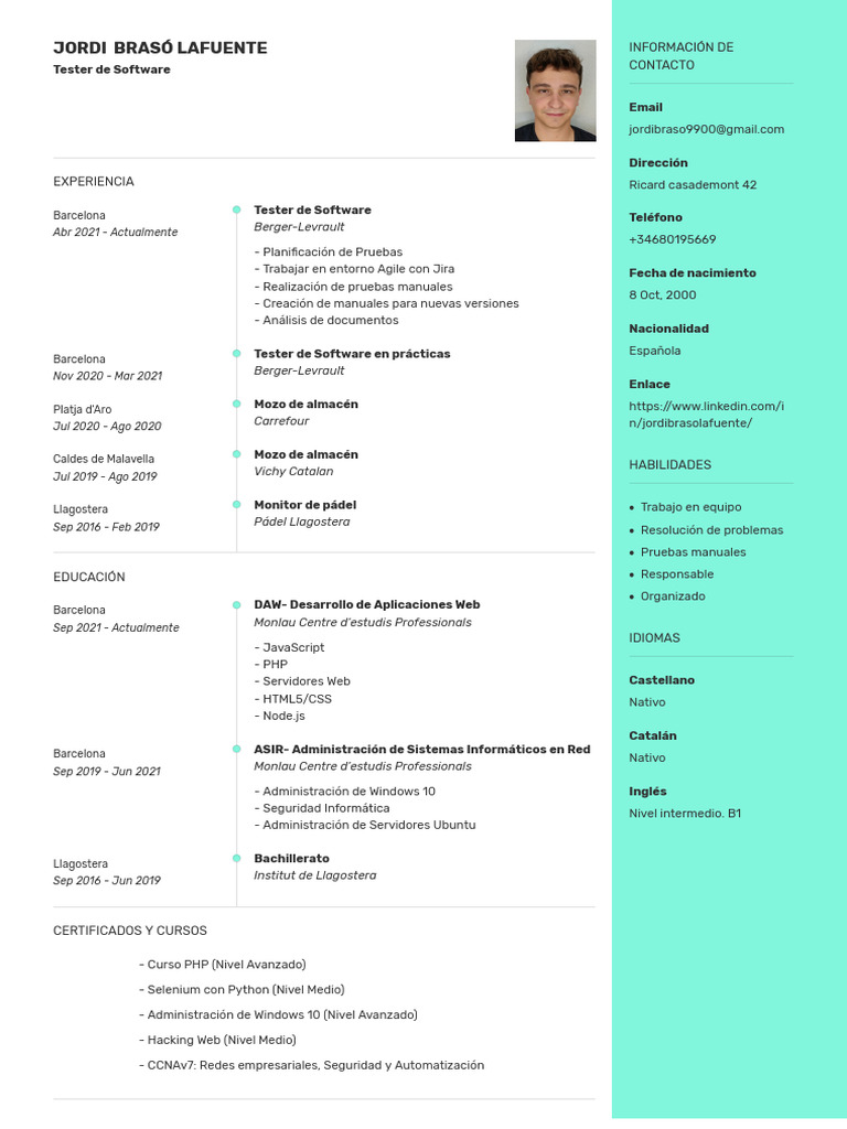 CV Jordi Braso Extendido | PDF | Desarrollo de software | Software