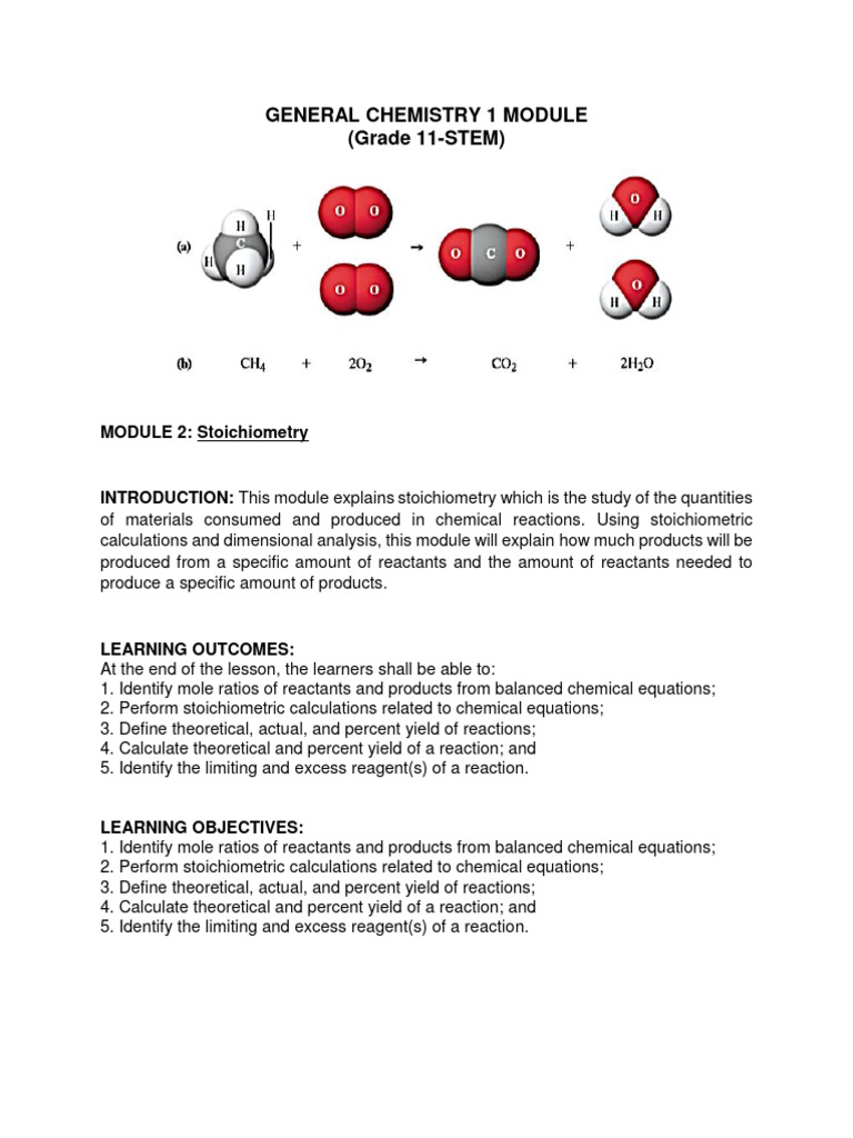 Stoichiometry Limiting Reactant Module | PDF