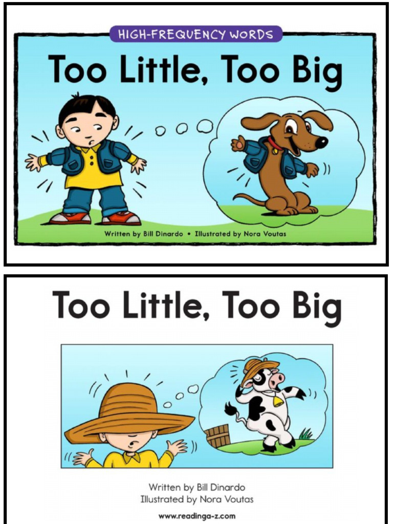 Too Big Too Little Book | PDF