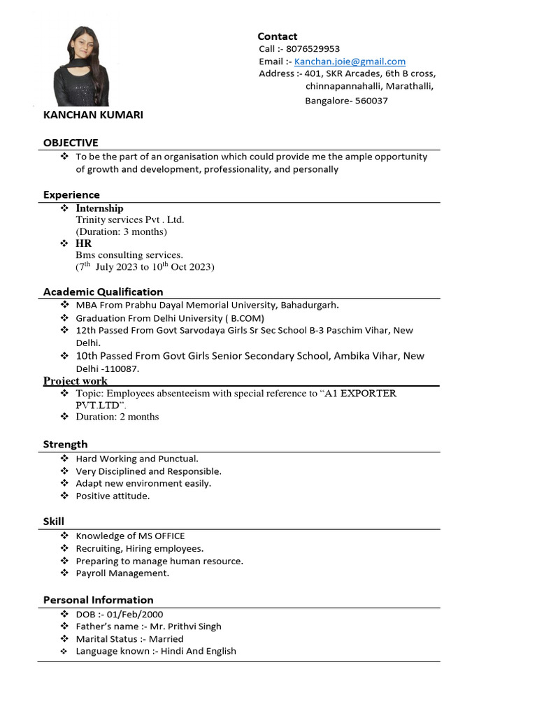 Resume Kanchan | PDF