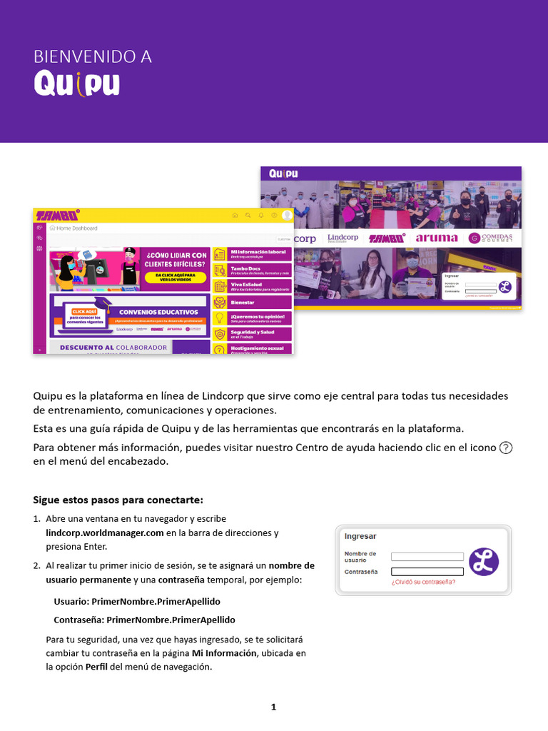 Guía Rápida de Quipu en Lindcorp | PDF | Aplicación movil | Software de ...