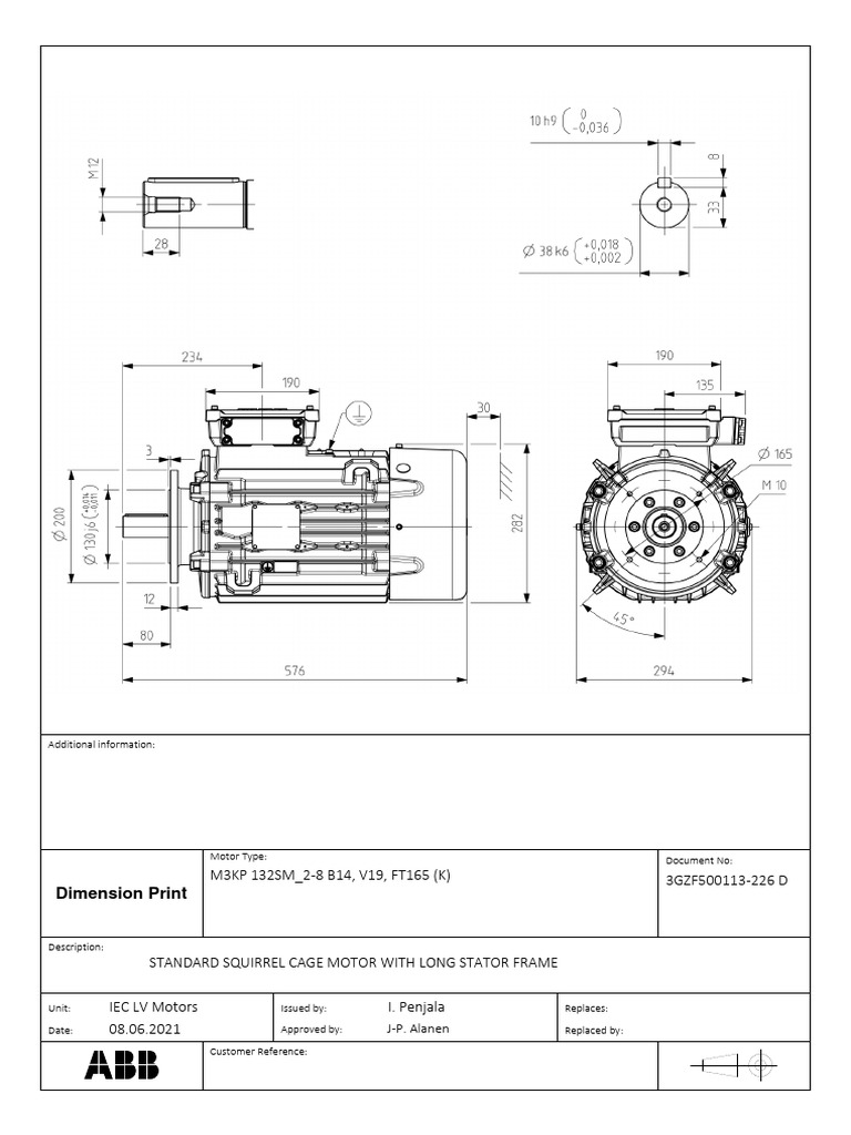 Abb Motor Drawing | PDF
