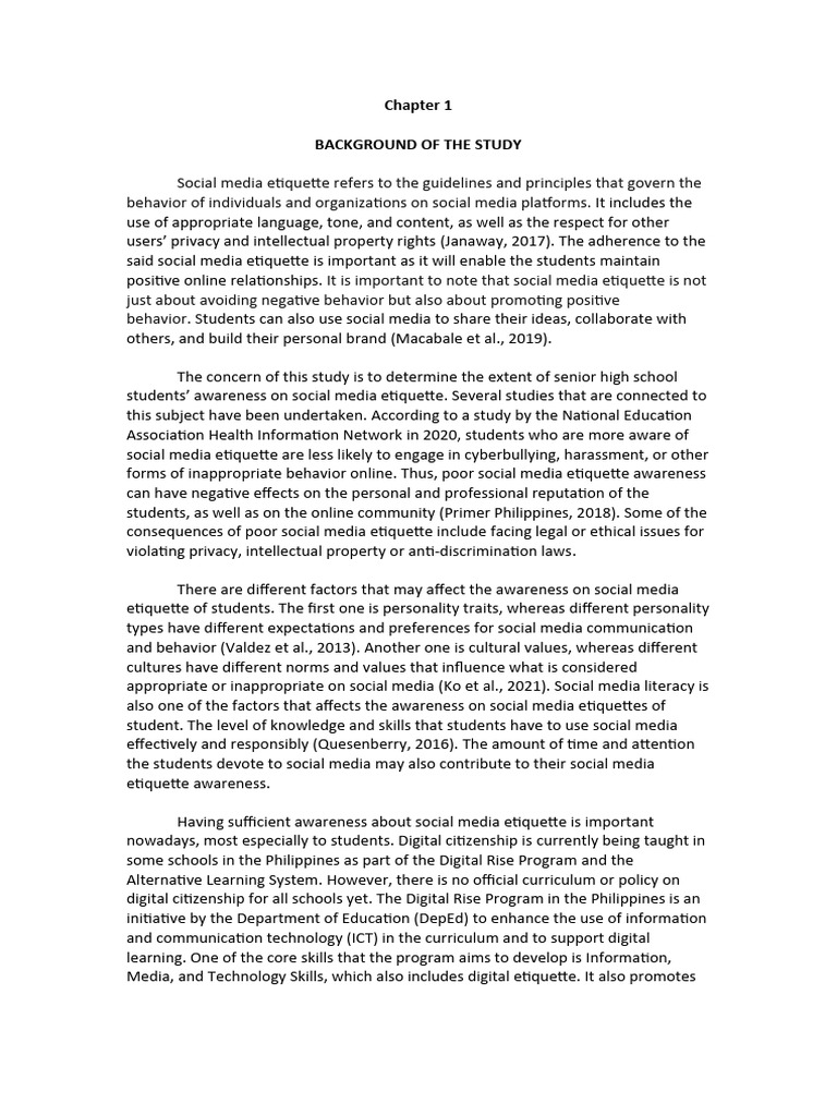 Awareness On Social Media Etiquette of Senior High School Students | PDF